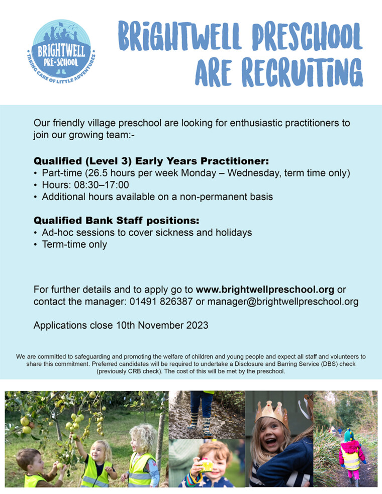 Jobs – Brightwell Pre-school